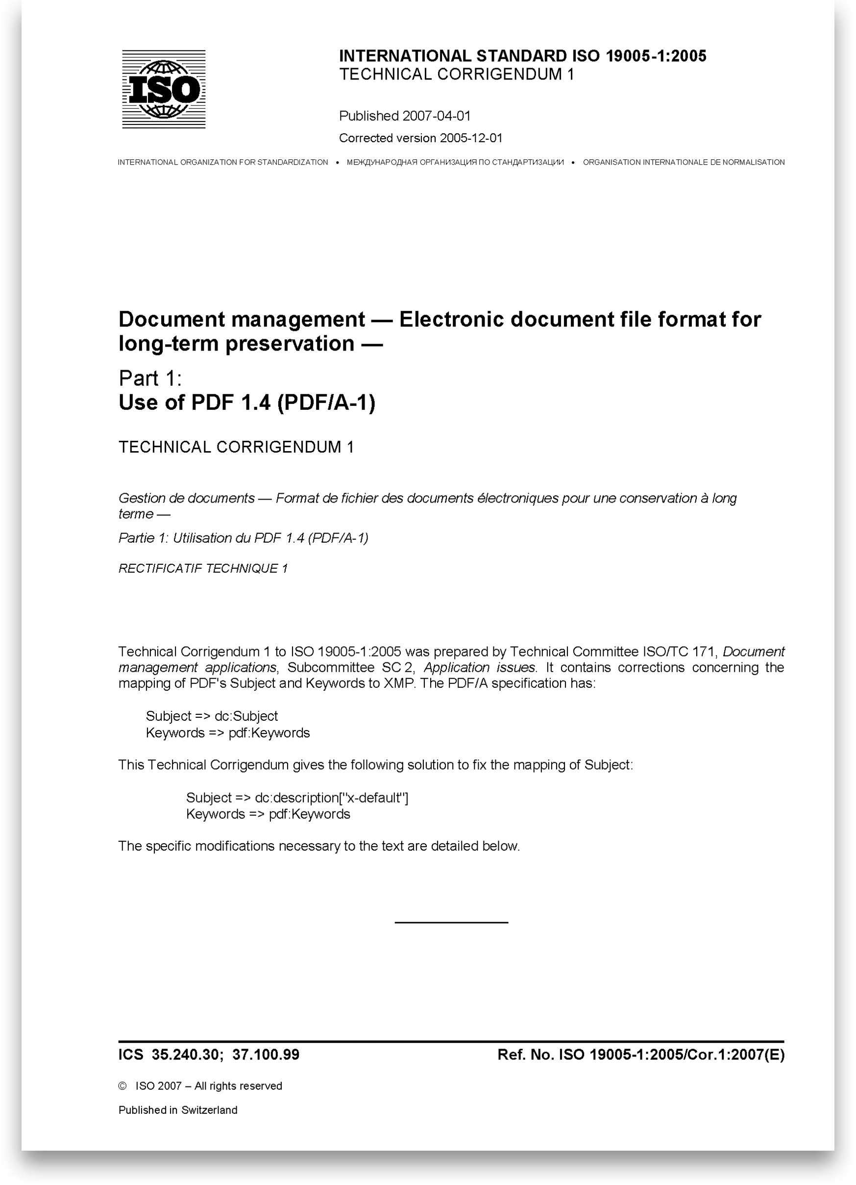 ISO Documents – PDF Association
