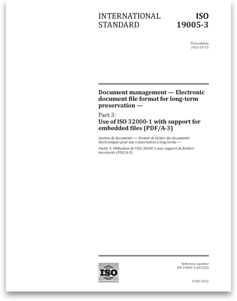 ISO 19005 3 2012 Document Management Electronic Document File